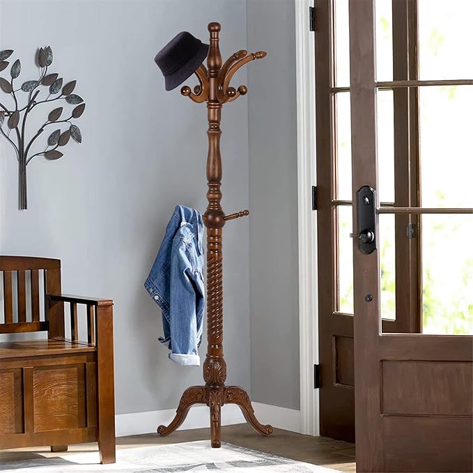 Amazon.com: Bekrvio Coat Rack Freestanding Tree Stand with 8 Hooks, 79 ...