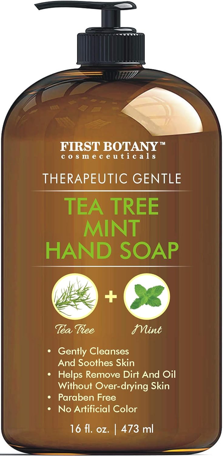 Amazon.com : Tea Tree Mint Hand Soap - Liquid Hand Soap with Peppermint ...