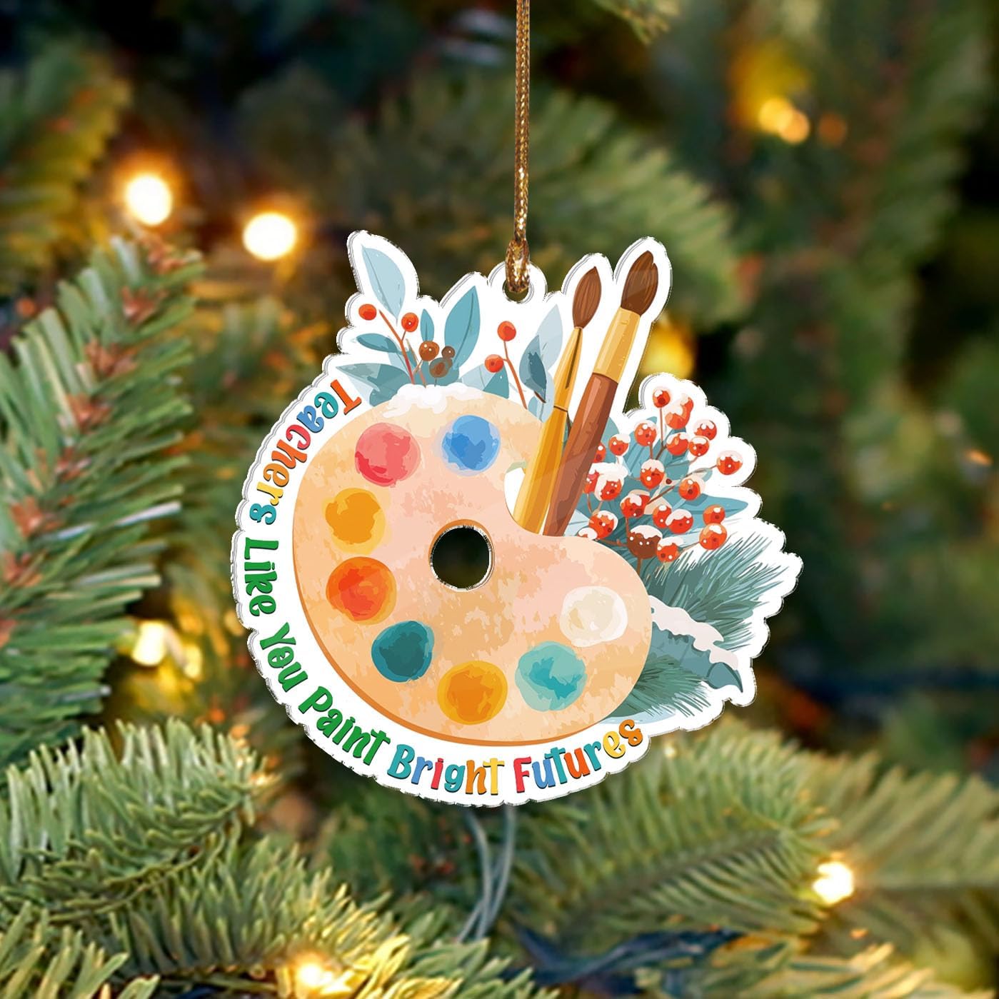 Amazon.com: Art Teacher Christmas Ornament, Acrylic Paint Palette ...