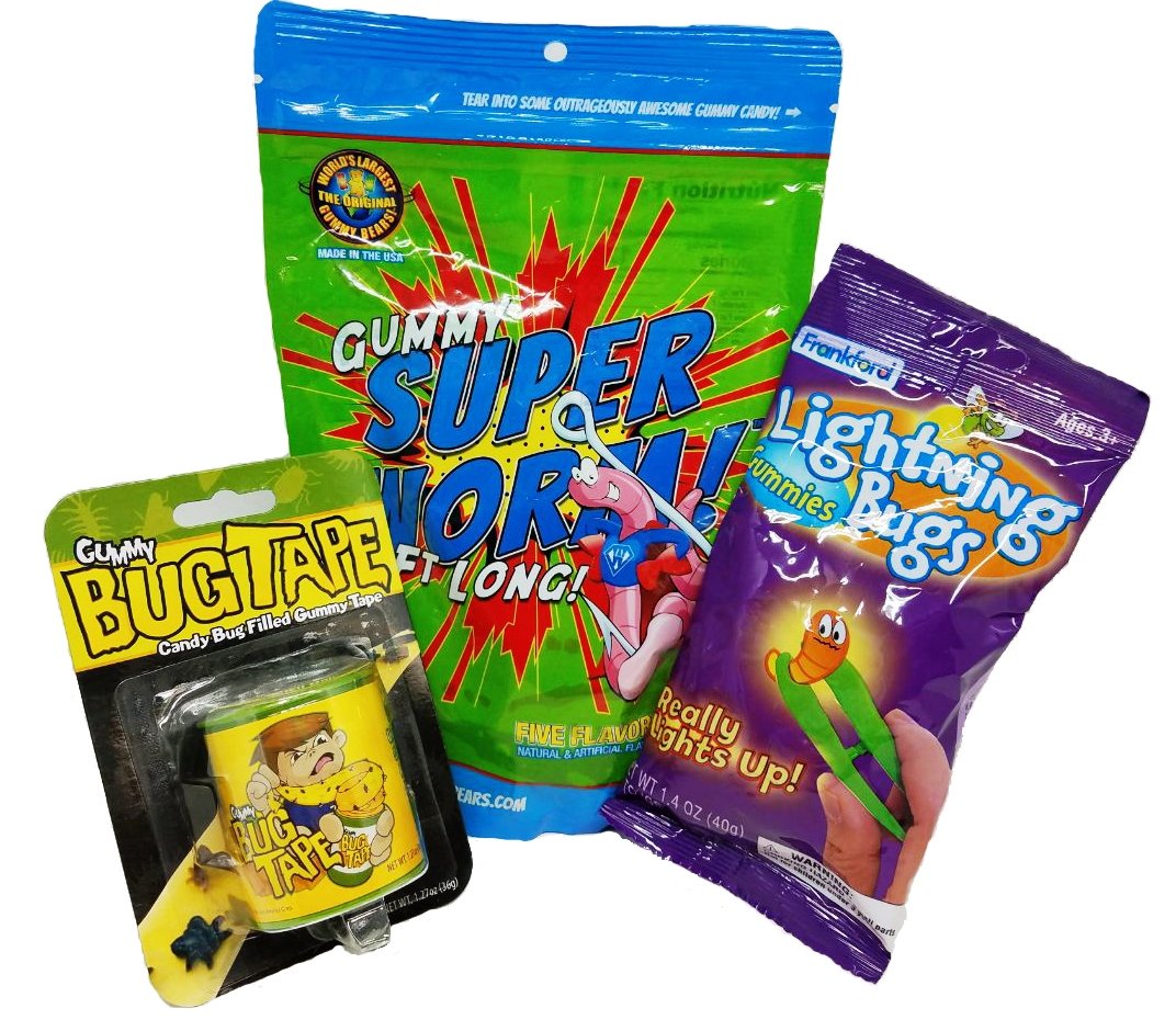 Amazon.com : Bug Candy Kit With Giant Gummy Super Worms (Over 2 Ft Long ...