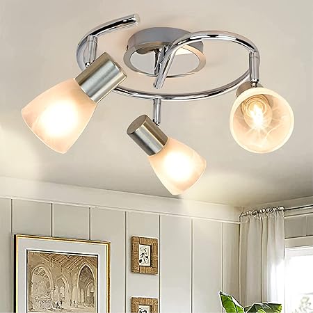 DLLT Modern 3-Light Multi-Directional Ceiling Fixture, Adjustable Round ...