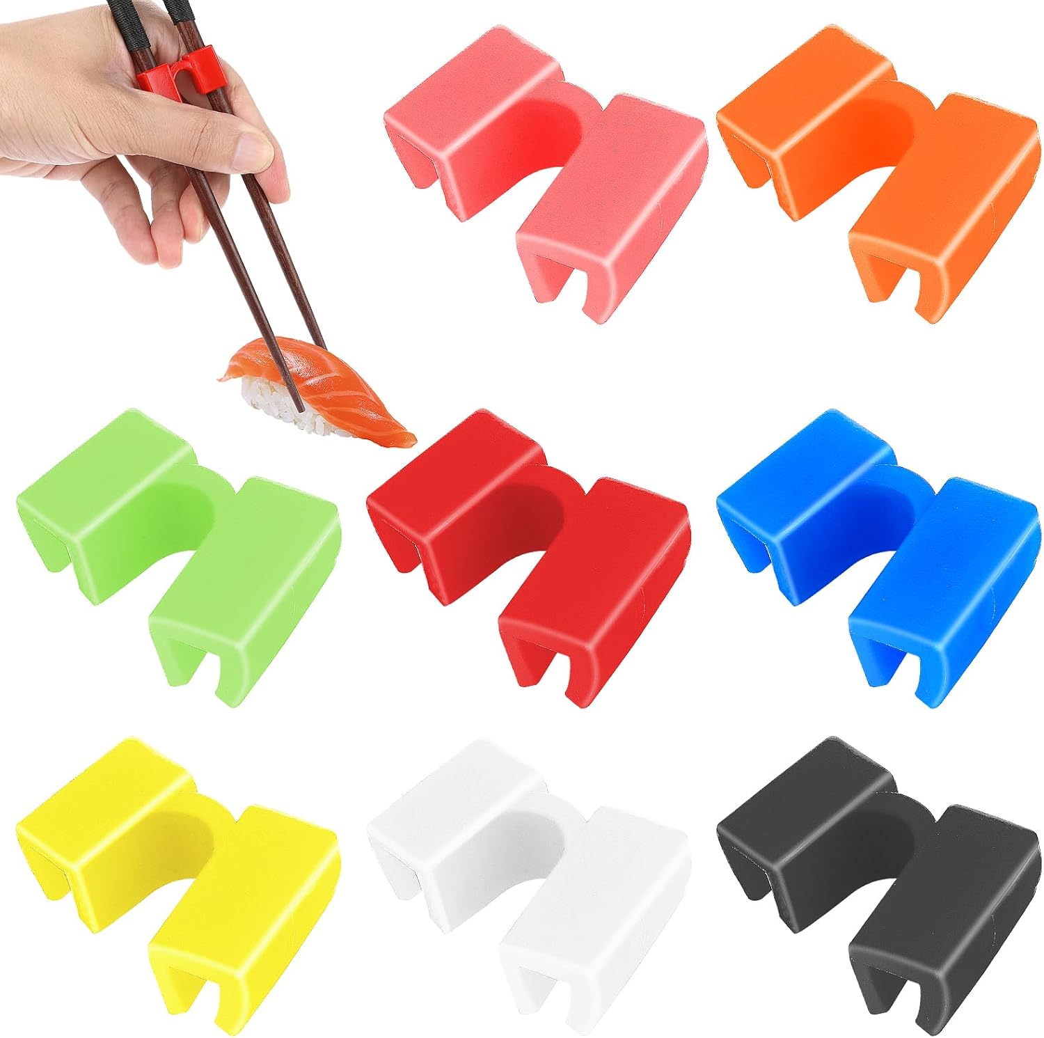 Amazon.com: Chopstick Helpers for Beginners, Mabor 8 Pairs Training ...