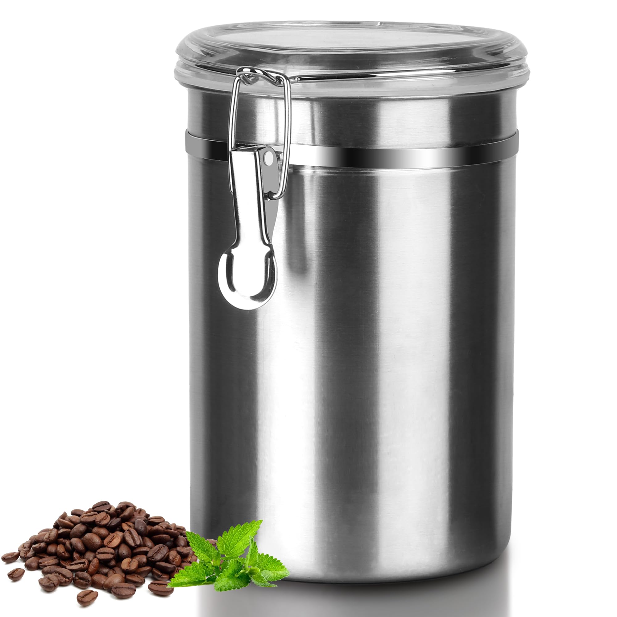 Amazon.com: Walktosun Airtight Coffee Canister with Clear Lids, Large ...