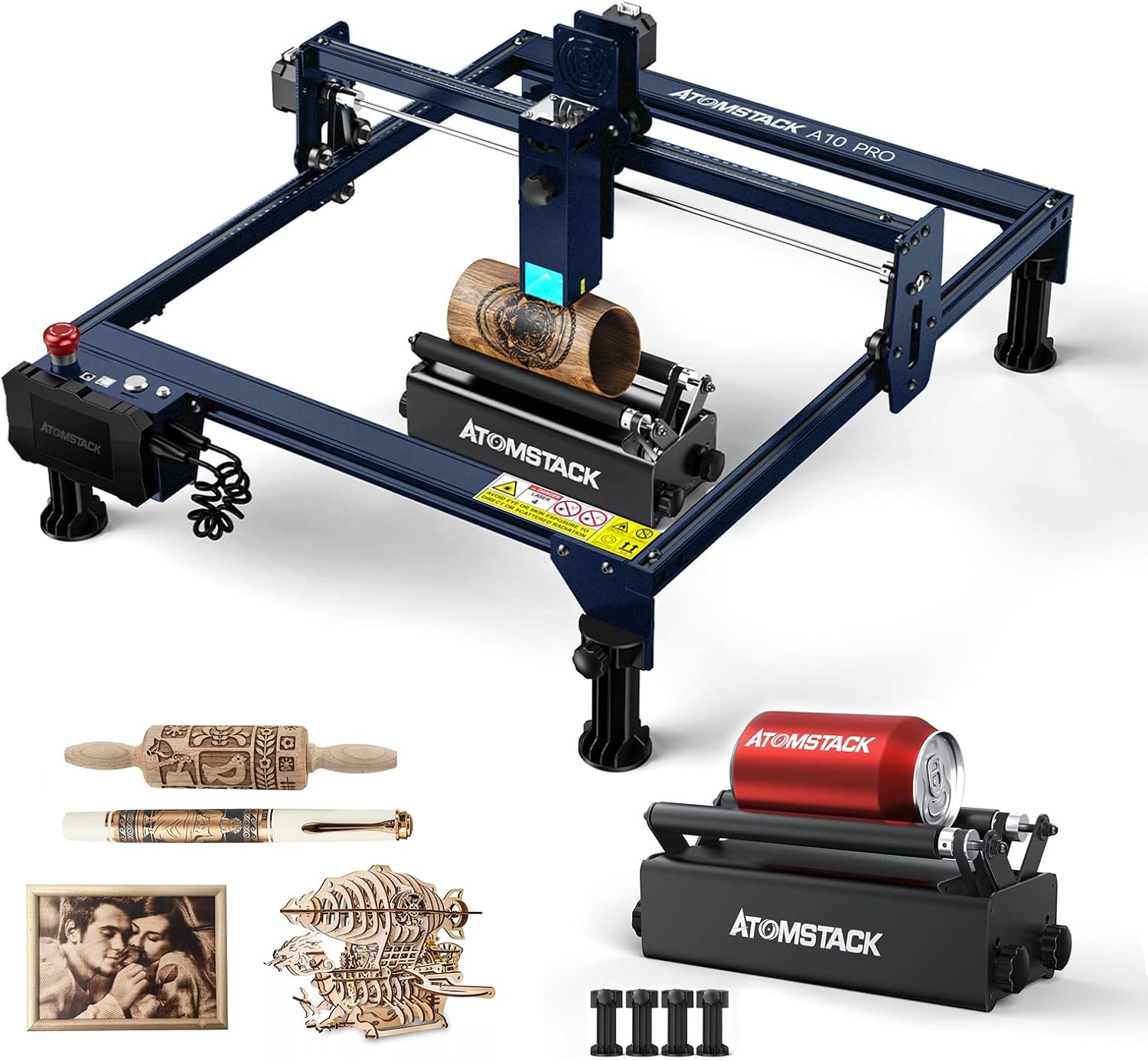 ATOMSTACK A10 Pro 50W Laser Graviermaschine mit R3 Roller, 10W ...