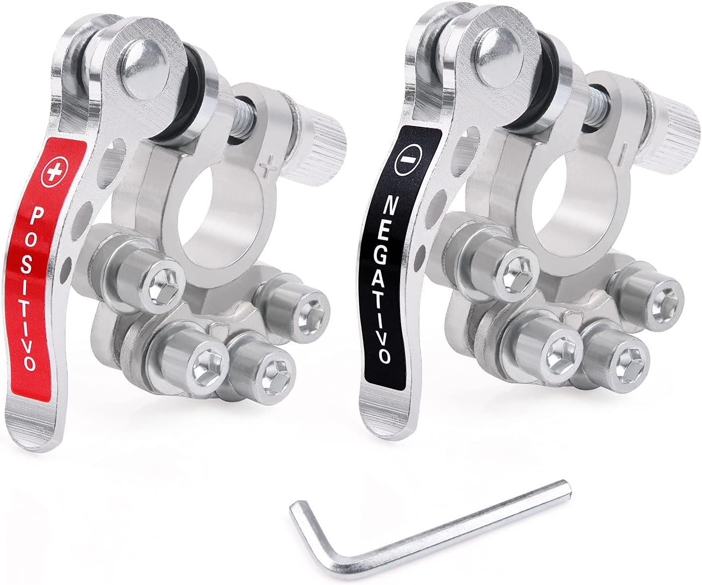 Amazon.com: Car Battery Terminal Connectors, 2Pcs 4 Way Quick Release ...