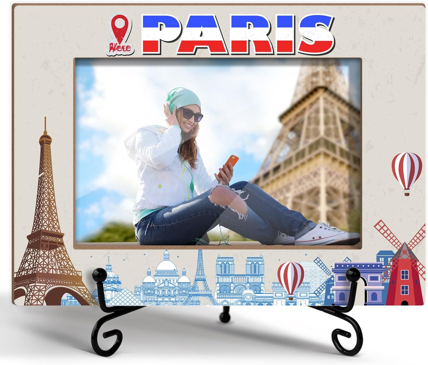 Amazon.com - BSNZZIO Paris Travel Photo Frame, Wooden Picture Frame ...