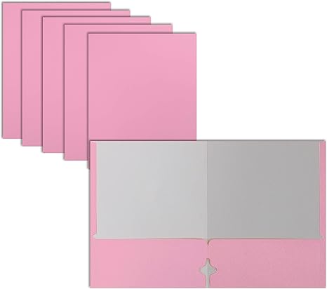 Amazon.com : Two Pocket Portfolio Folders, 50-Pack, Pink, Letter Size ...