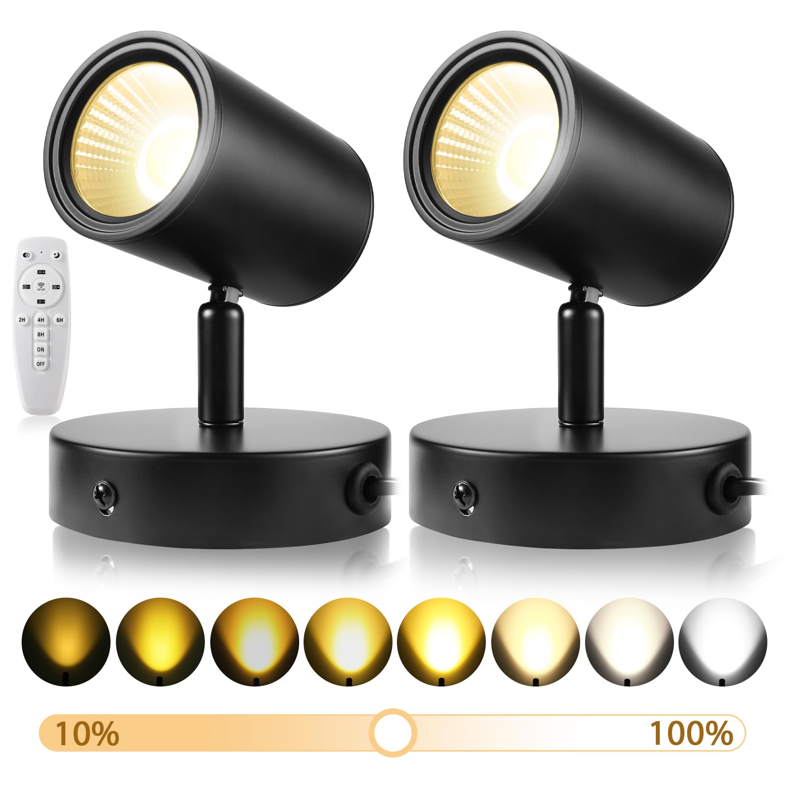 Junview LED Spot Lights Indoor 10W Up Lights Indoor with Timer and ...