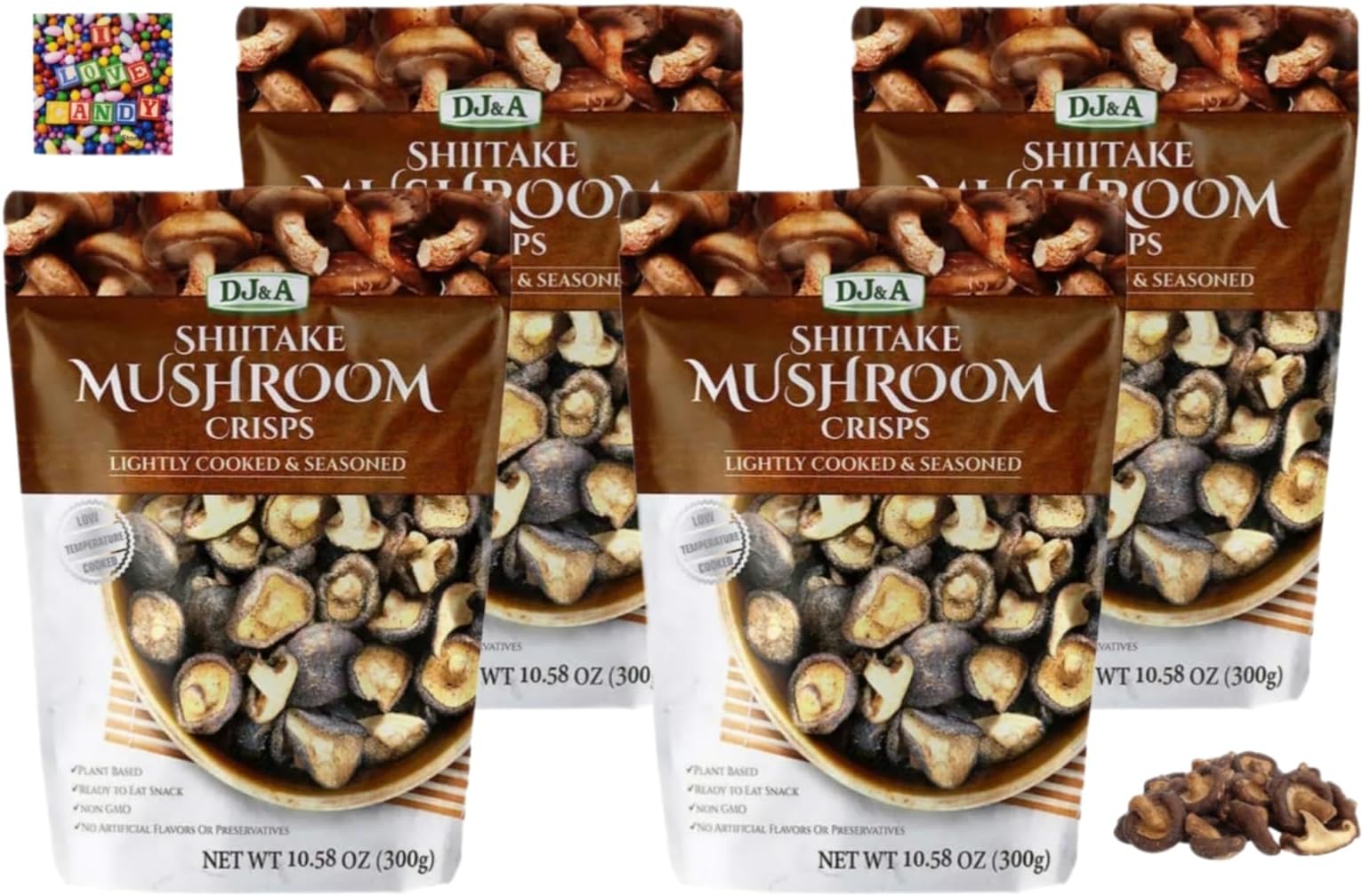 Amazon.com: DJ&A Shiitake Mushroom Crisps - Lightly Cooked and Seasoned ...