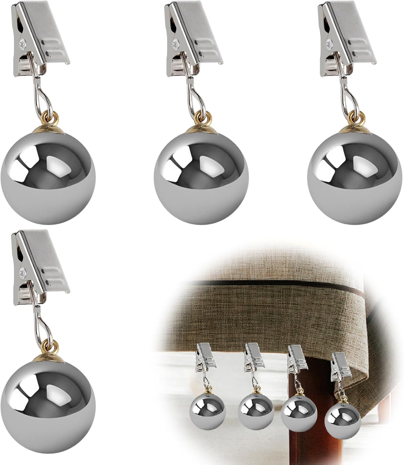 Vossot Tablecloth Weights Set Of 4 Metal Clips With Stainless Steel