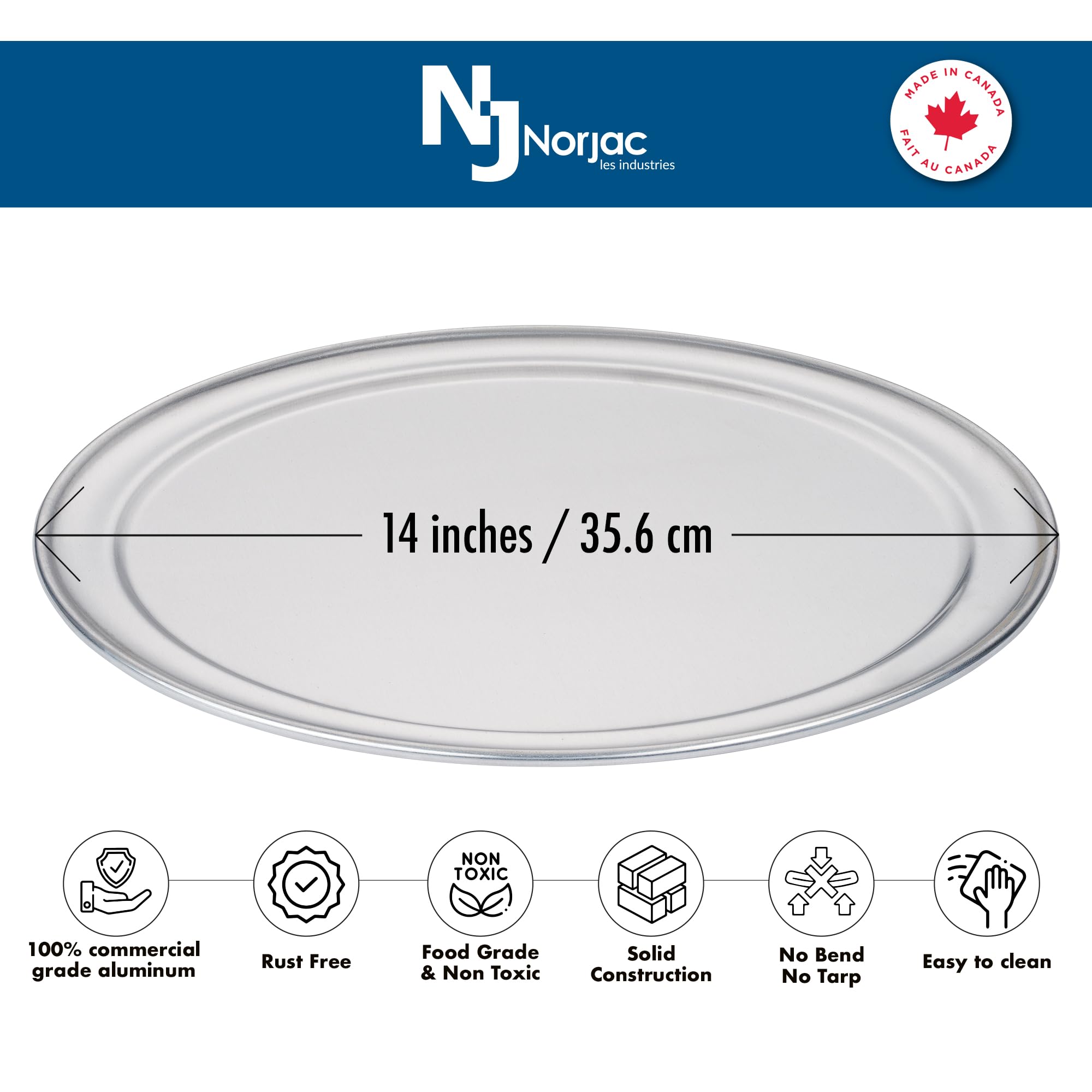 Snapklik.com : Wide-Rim Pizza Pan, 14 Inch, 2 Pack, Restaurant-Grade ...
