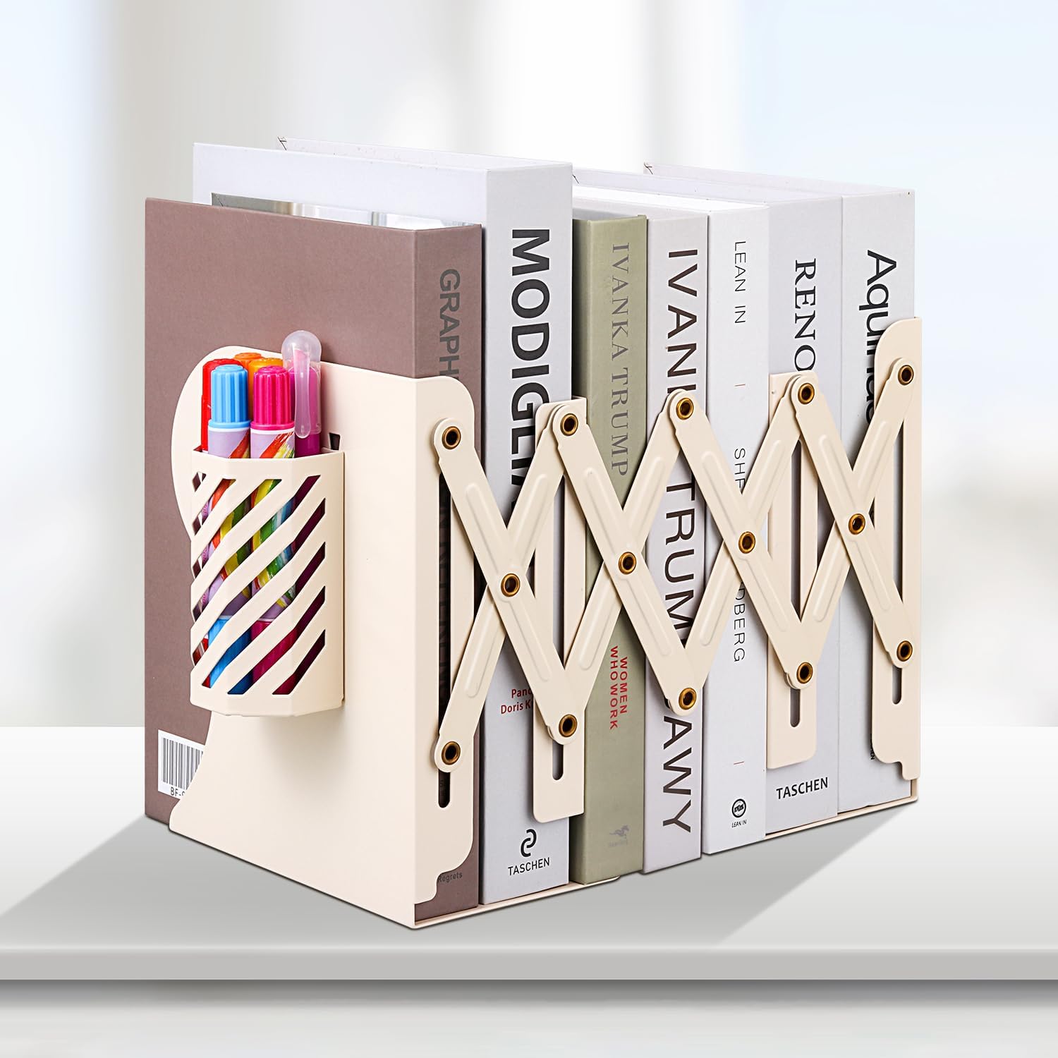 Amazon.com: Honagu Adjustable Bookends, Metal Book Ends for Shelves ...