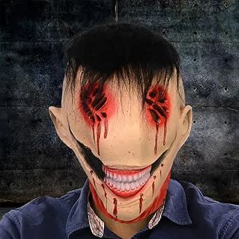 Amazon.com: NewGtuizi Halloween Mask, Full Head Latex Scary Bloody Eyes ...