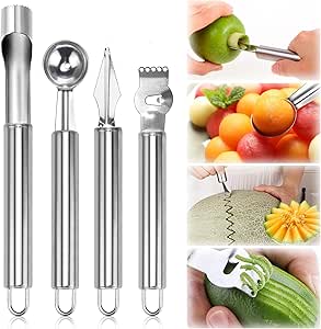 LPZMPZ Melon Cutter Balls Apple Corer Fruit Carving Tools Zester Ripper ...