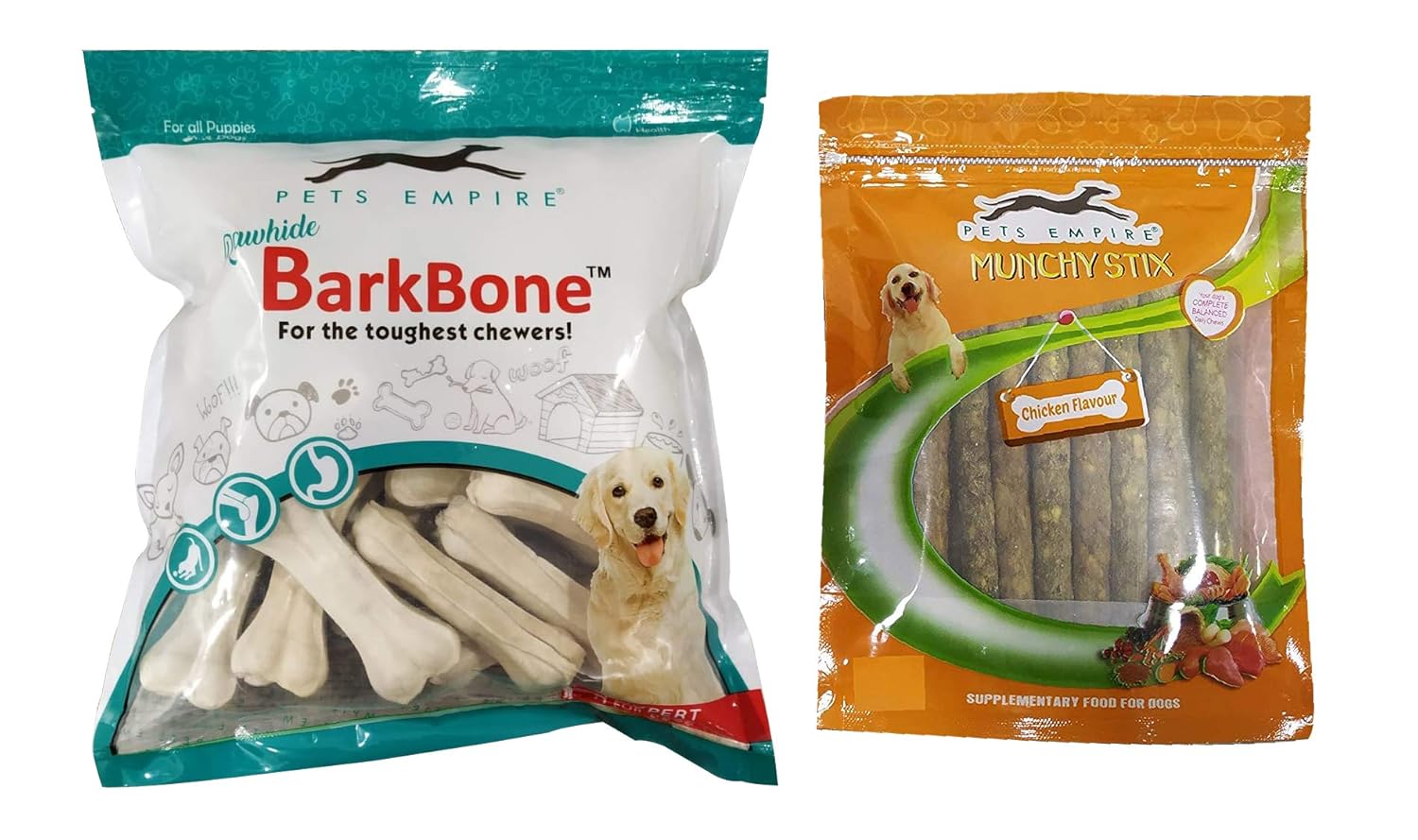 Pets Empire Rawhide Pressed Dog Bone 4 Inches 1 Kg Pack + Pets Empire ...