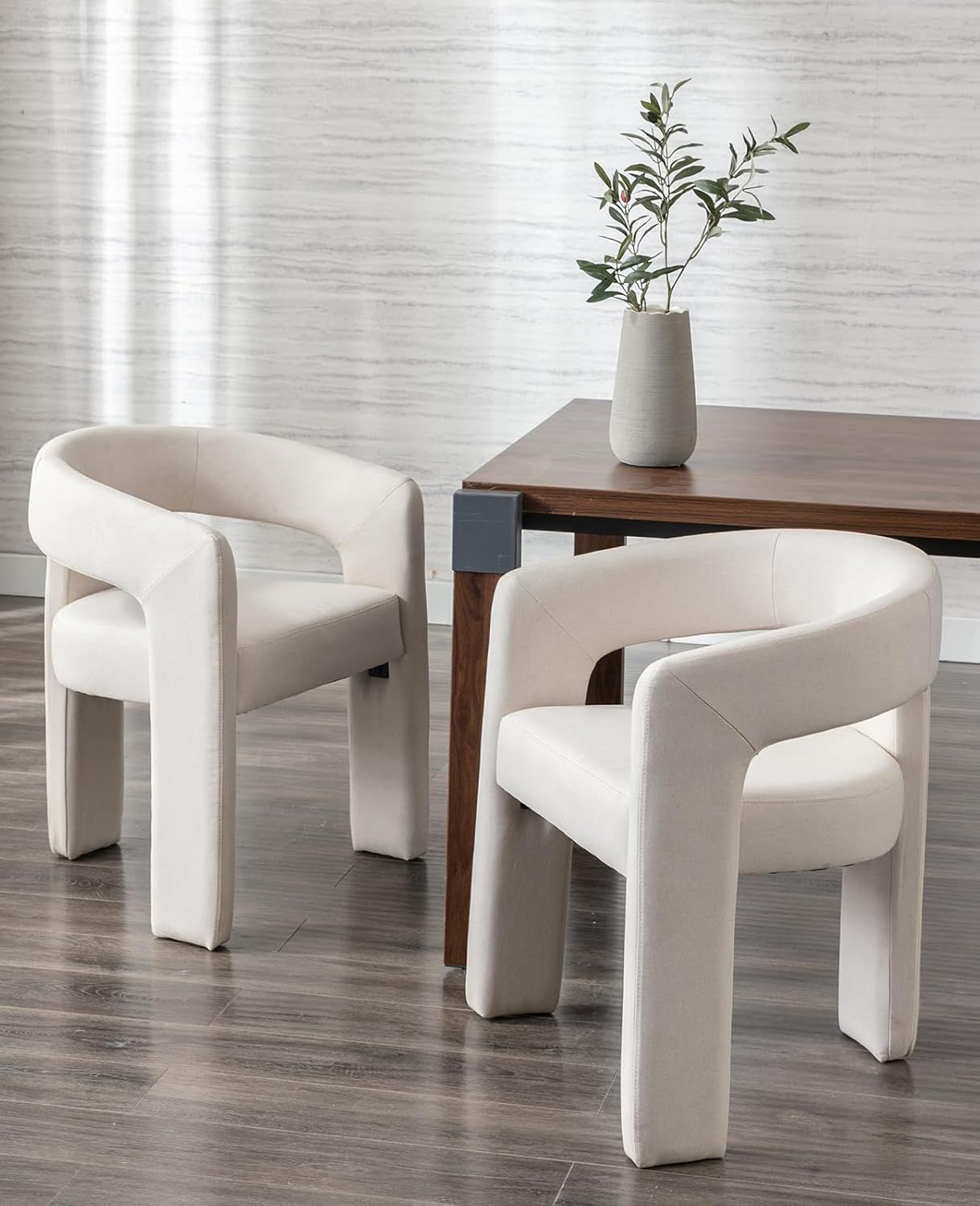 Amazon.com - DAYALANE Modern Barrel Dining Chairs Set of 2, Upholstered ...