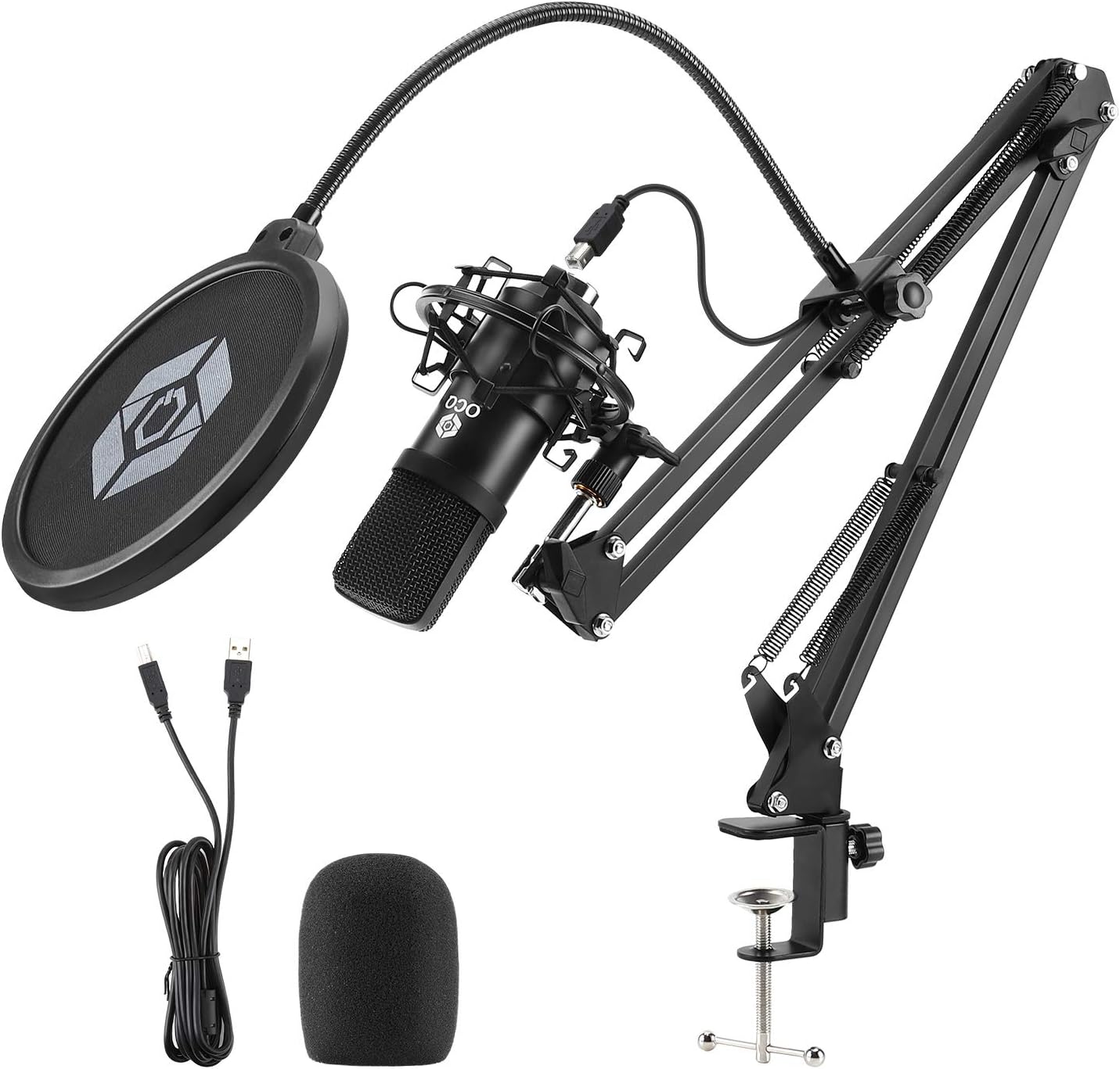 Amazon.com: USB Streaming Podcast Microphone Kit,192KHZ/24BIT Plug ...