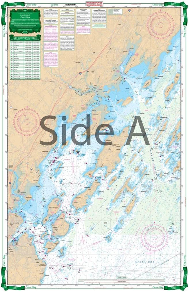 Amazon.com: Waterproof Charts, Large Print, 101E Casco Bay, Easy-to ...