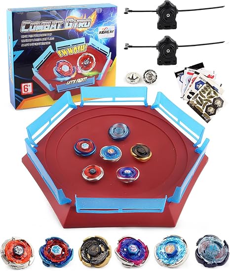 AIBREAY Battling Top Stadium Set, 6 Metal Fusion Spinning Tops, 2 ...
