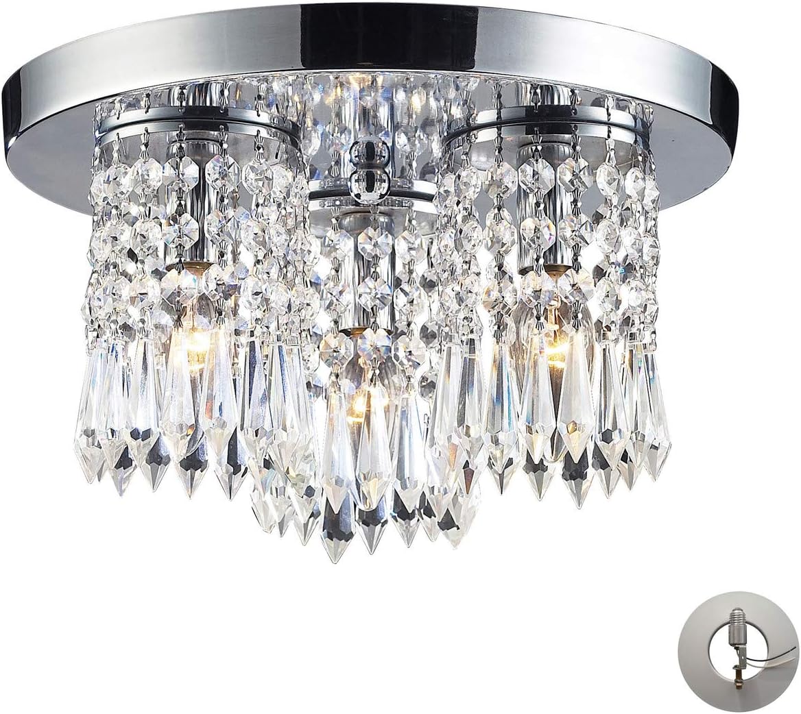 ELK Lighting 1990/3-LA Optix 3 Light Polished Chrome-Includes Adapter ...