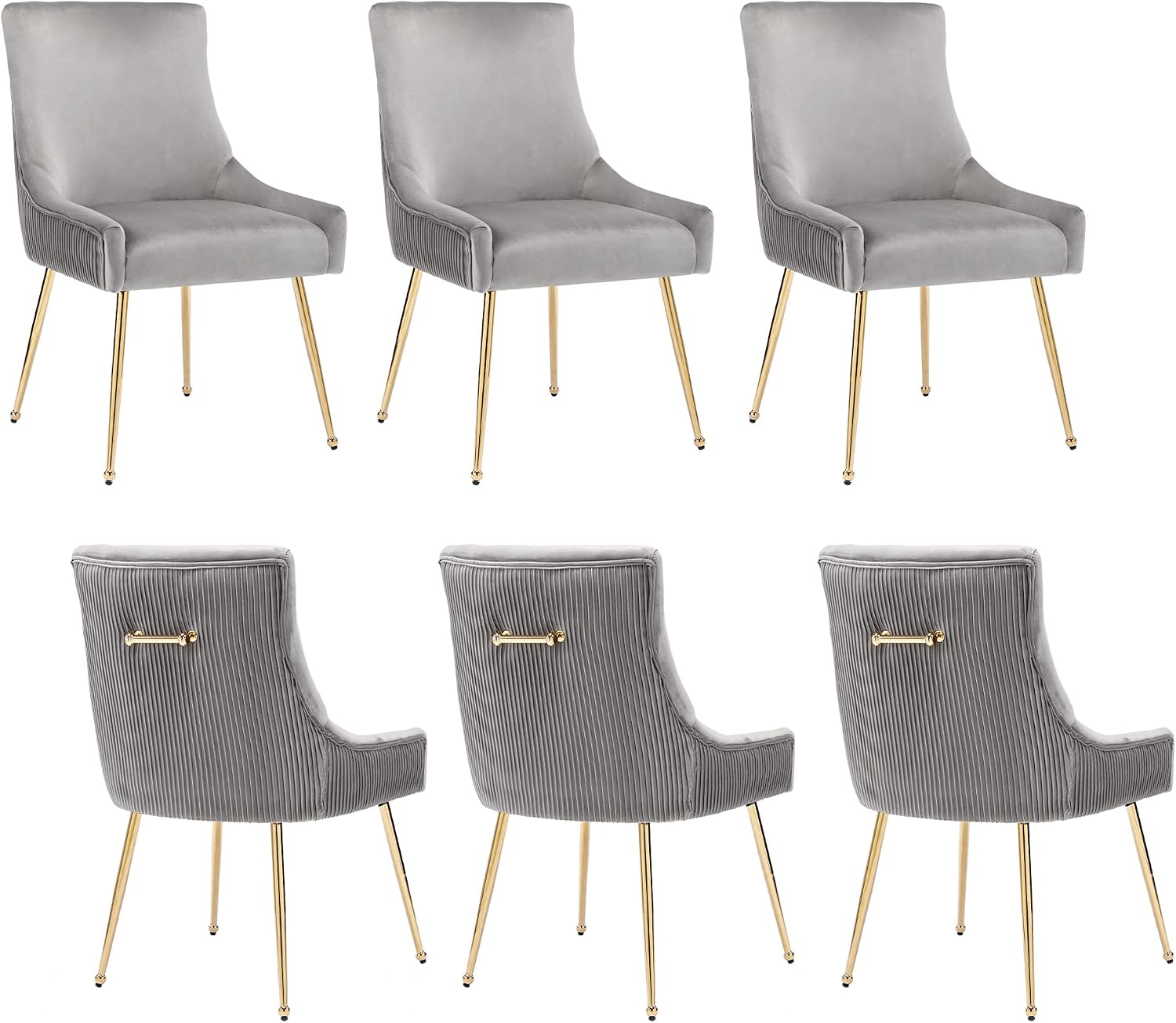 Amazon.com - adochr Velvet Dining Chairs Set of 6, Modern Upholstered ...