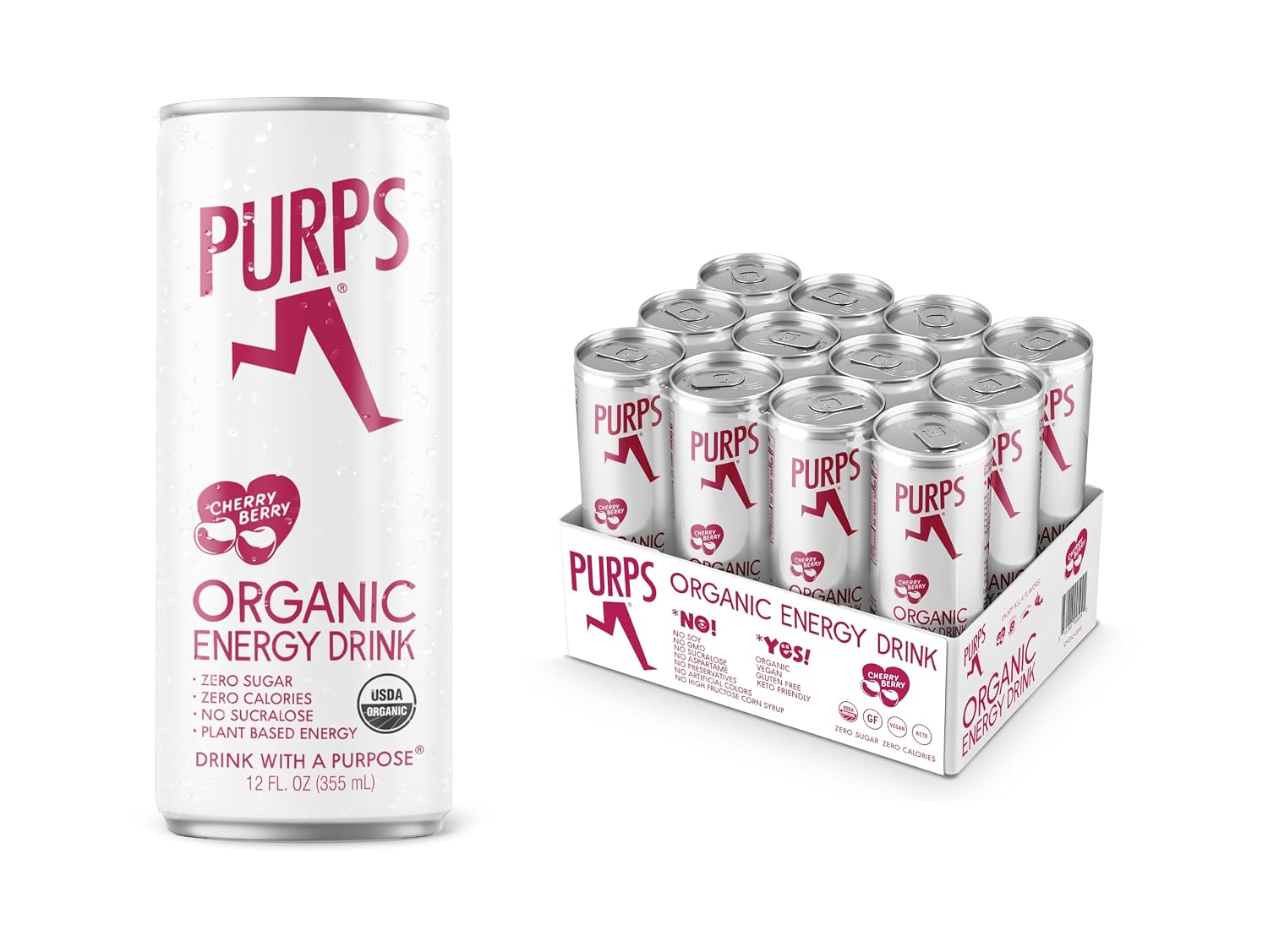 Amazon.com : PURPS Plant-based Organic Energy Drink | Zero Calories ...