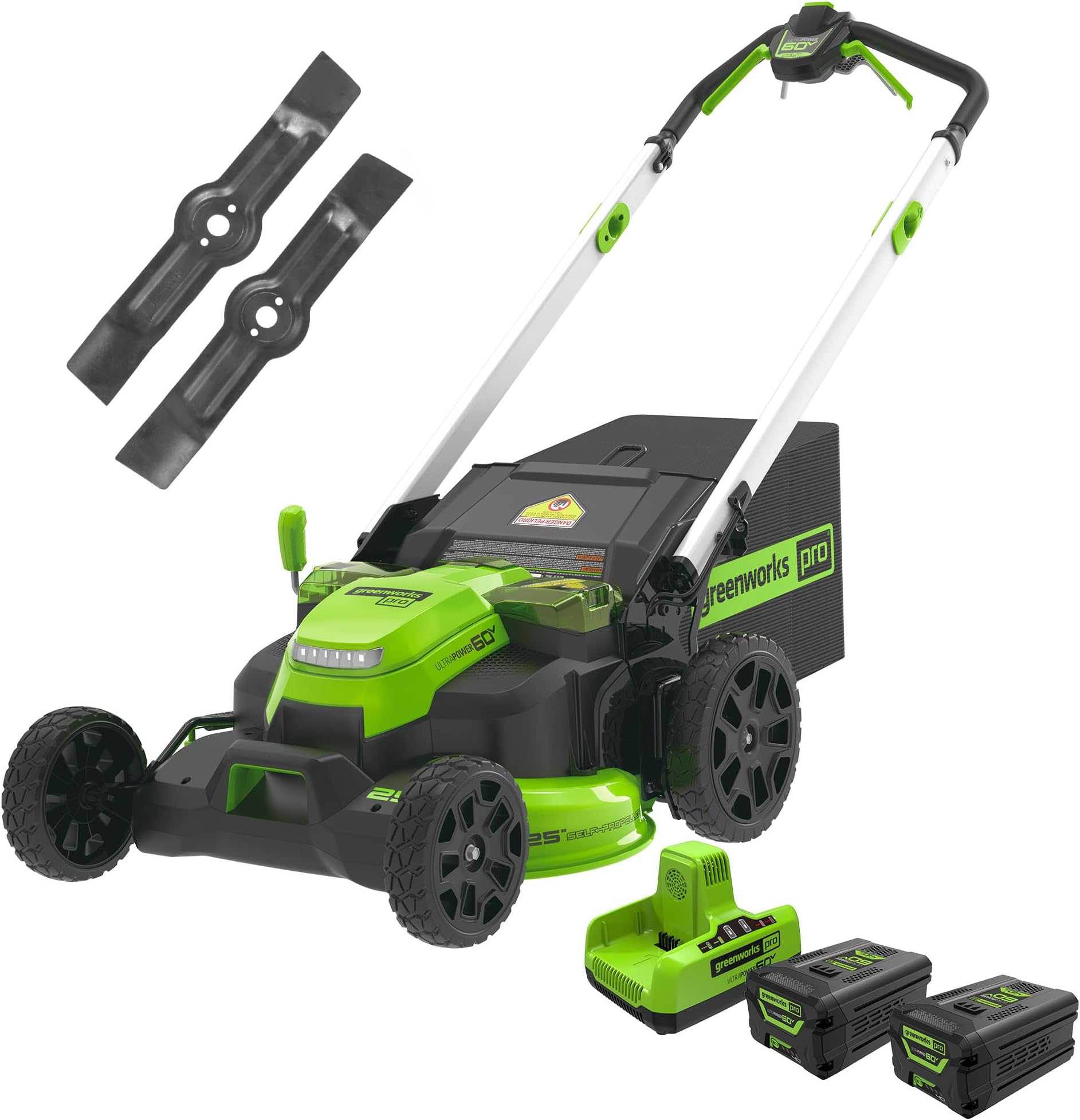 Amazon.com : Greenworks 60V 25inch Cordless Self-propelled Lawn Mower ...