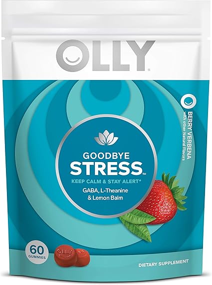 OLLY Goodbye Stress Gummy, GABA, L-Theanine, Lemon Balm, Stress Relief ...