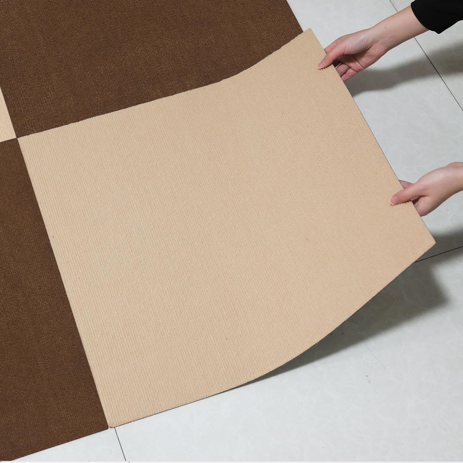 24" x 24" Carpet Tiles Peel and Stick, Non-Slip Squares Carpet Floor ...