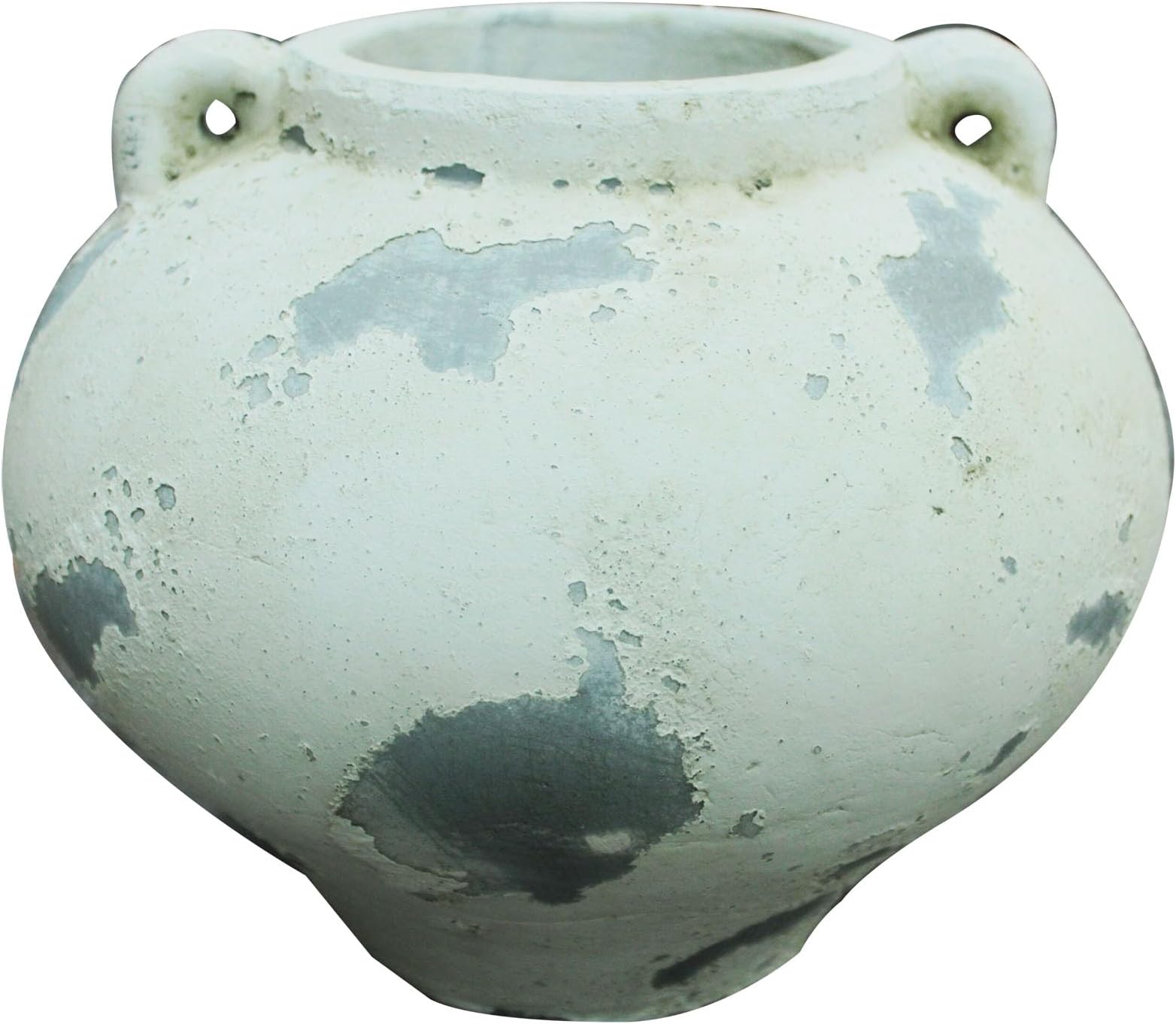 Amazon.com : Goodman and Wife Hand Pressed Ancient Stressed Terracotta Round Flower Pot or ...