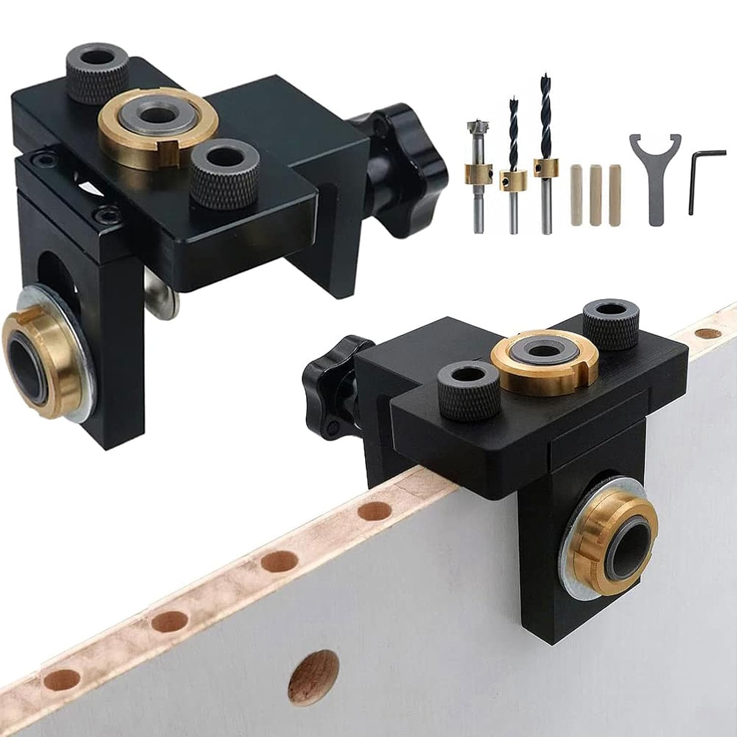 Guida per Spinatura Legno 3 in 1, Dima per Fori a Tasca 8/10/15 mm Dima ...