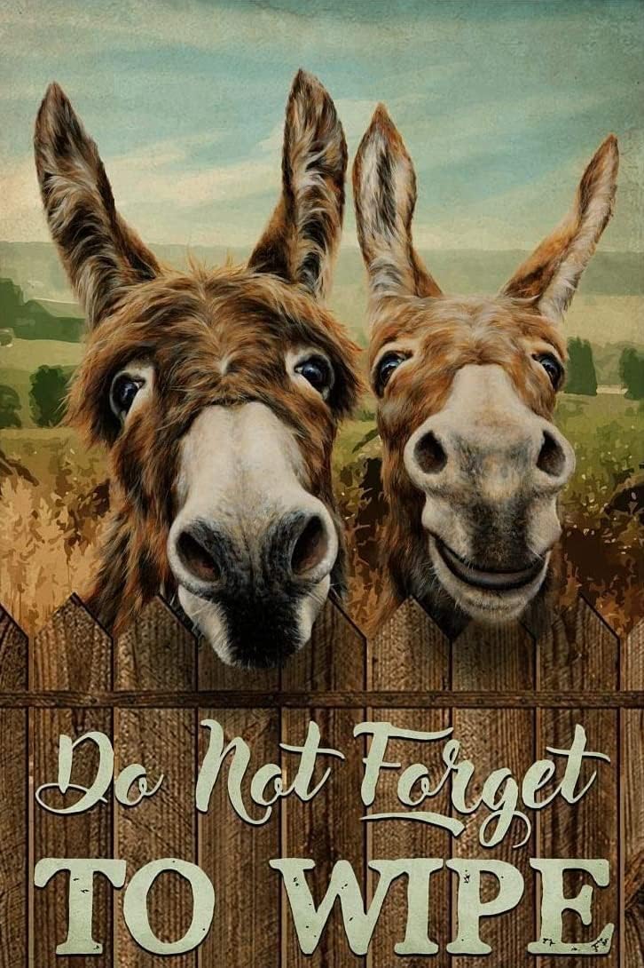 Amazon.com: Do Not Forget To Wipe Restroom Donkey Vintage Sign For Home ...
