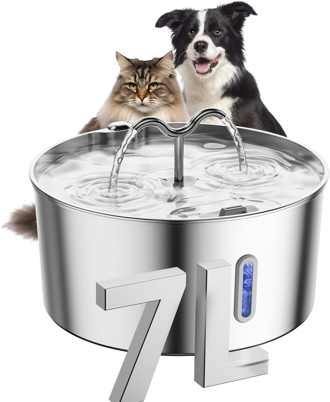 Amazon.com : 7L/1.85Gal/237oz Stainless Steel Cat Water Fountain ...