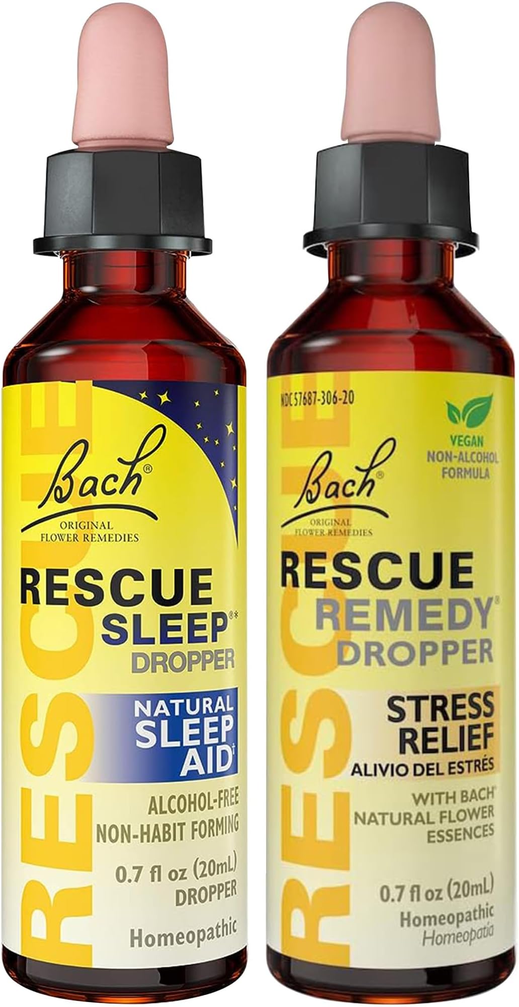 Amazon.com: Bach Rescue Stress Relief & Sleep Support Bundle, Remedy ...