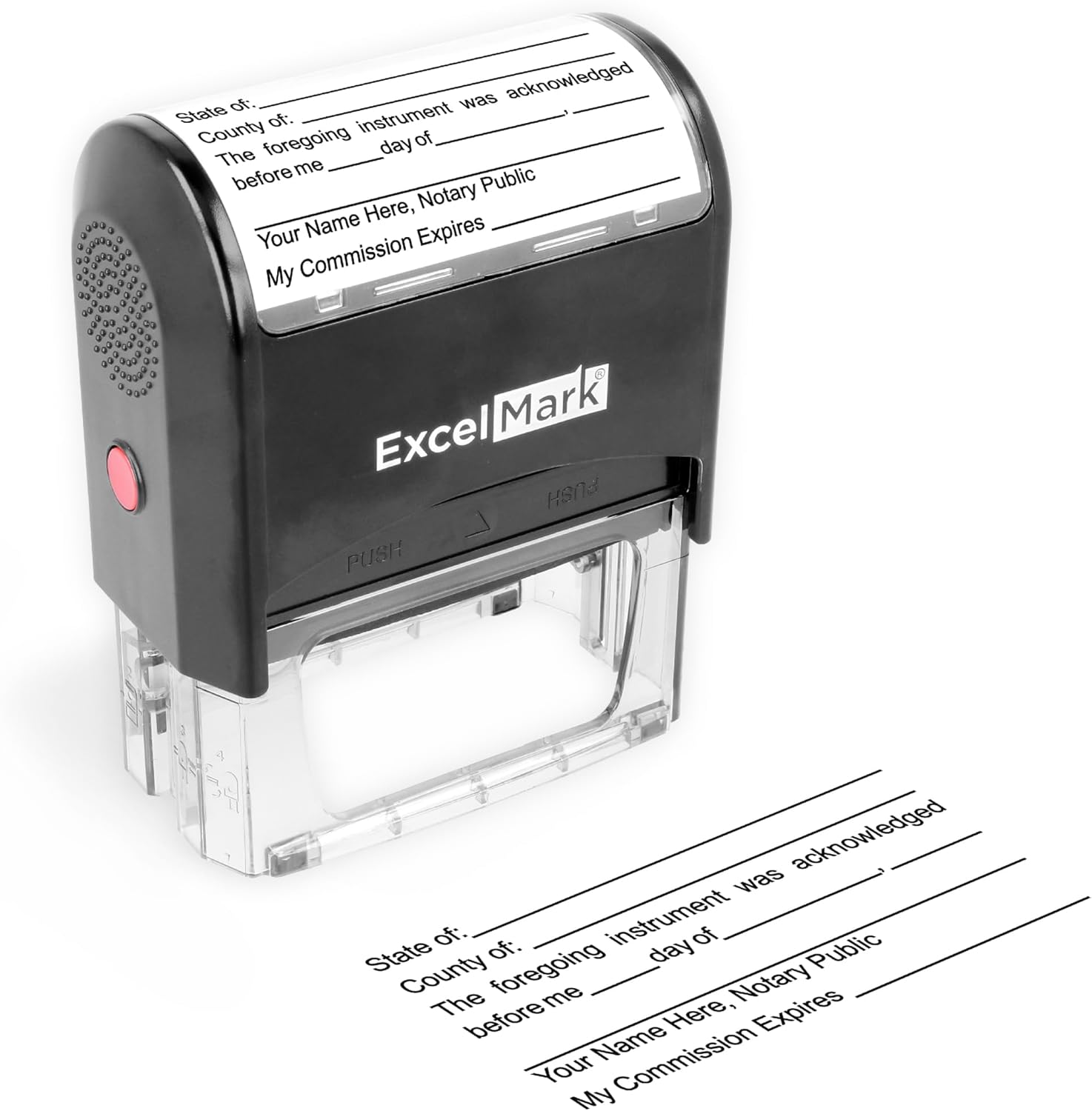ExcelMark Notary Acknowledgement Stamp - Black Ink : Amazon.ca: Office ...
