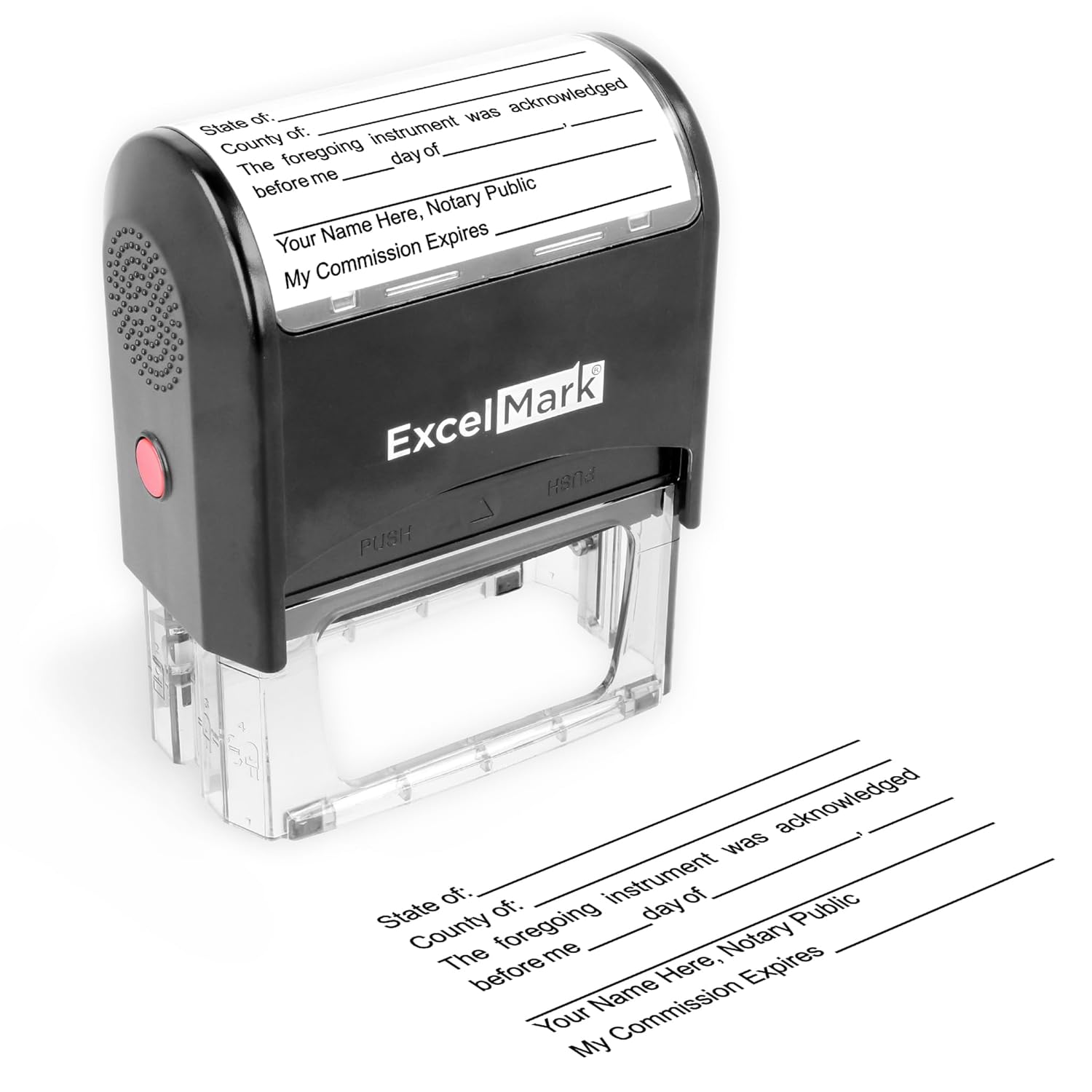 ExcelMark Notary Acknowledgement Stamp - Black Ink : Amazon.in: Office ...