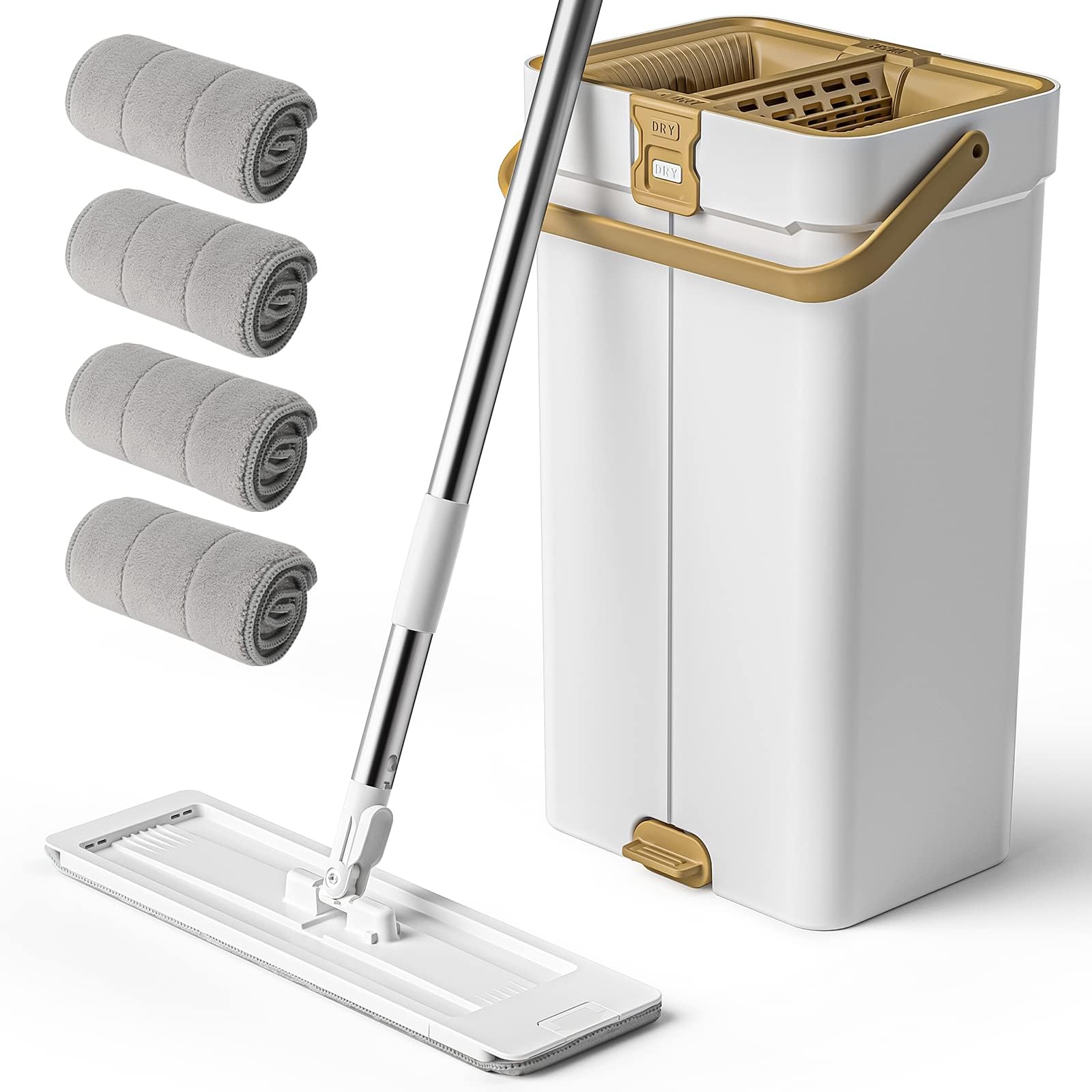 Amazon.com: JOYMOOP Mop and Bucket with Wringer Set with Microfiber ...