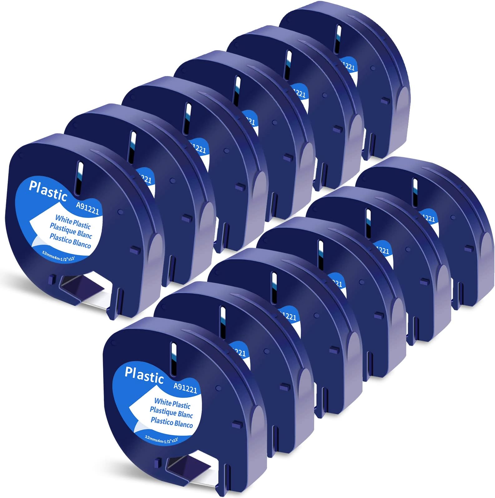 5 x Aken Compatible pour Dymo Letratag Ruban Transparent 12mm x 4m ...