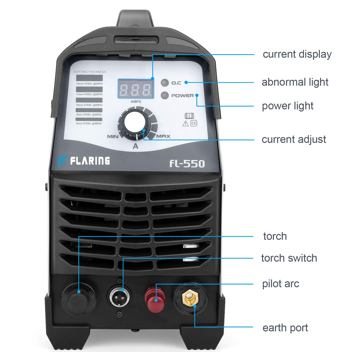 FLARING Plasma Cutter Machine Pilot Arc 50 AMP 110/220V FL550D Non ...