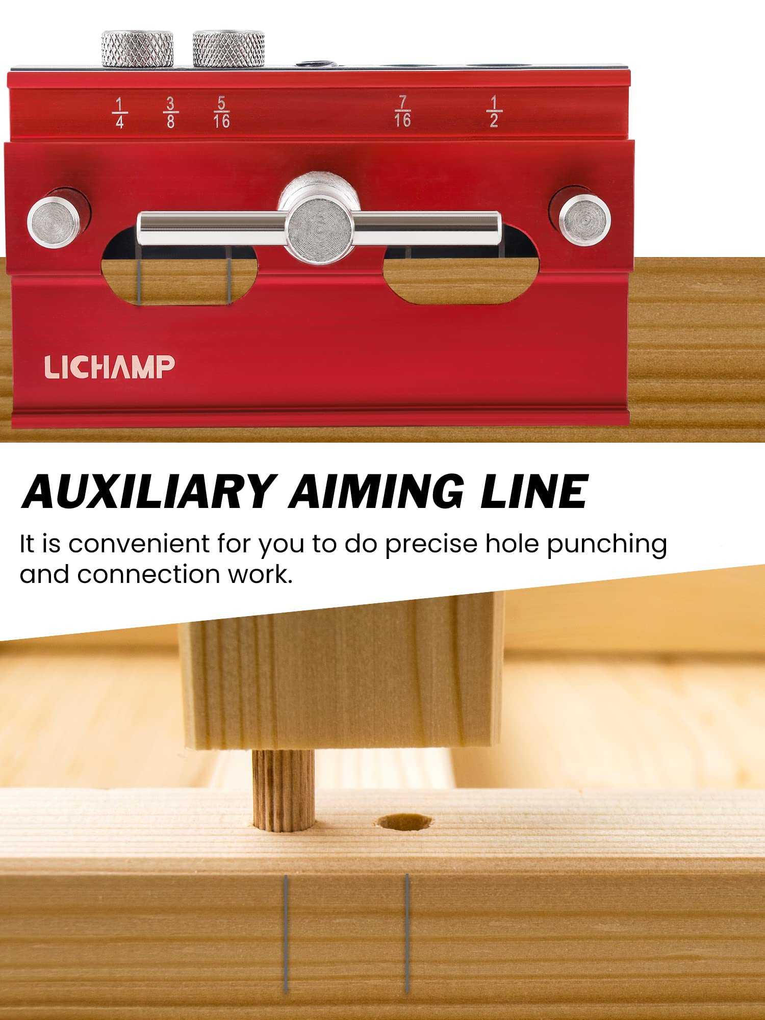 Lichamp Self Centering Dowel Jig Kit for Woodworking, include 6 Pieces ...