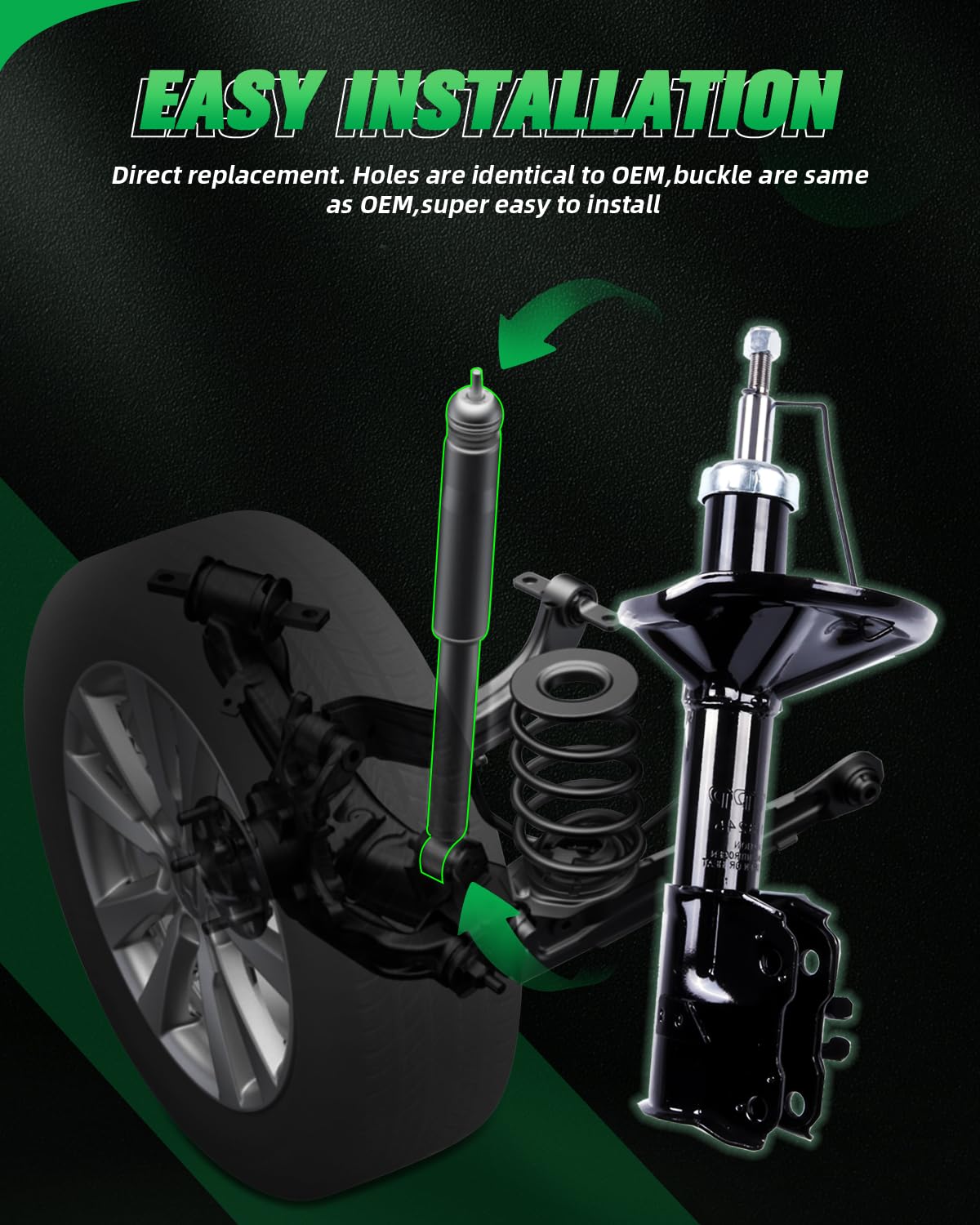 Snapklik.com : Front Shocks Set Of 2 For Mirage, Shocks Absorbers And ...