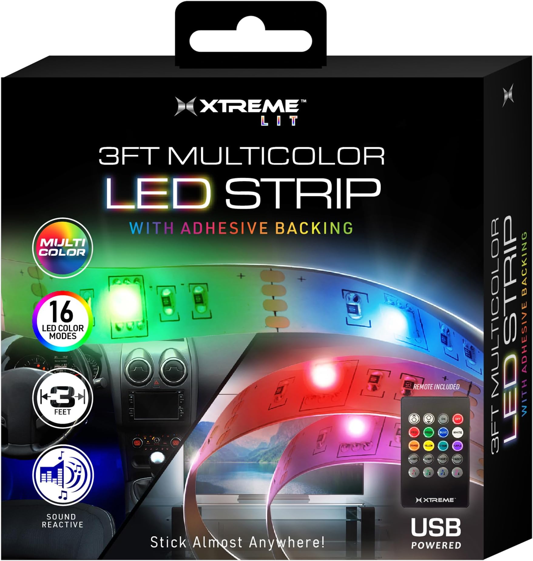 Amazon.com: Xtreme Multicolored LED Strip Lights with Remote, Color ...