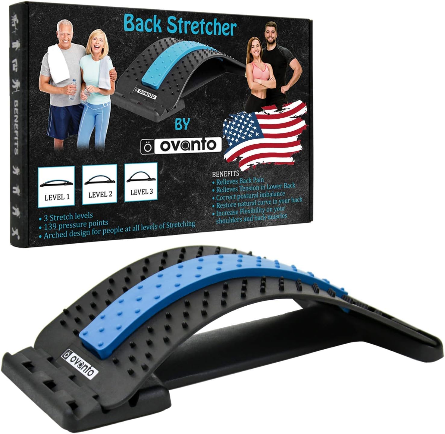 Amazon.com: Back Stretcher for Pain Relief – 137 Acupressure Points ...