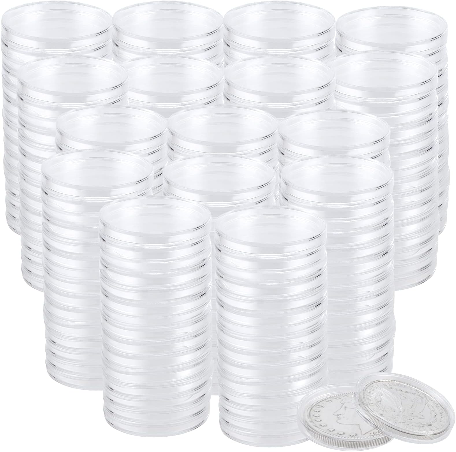 Amazon.com : PINGEUI 300 Piece 40 mm Clear Coin Holder Capsules, Round ...