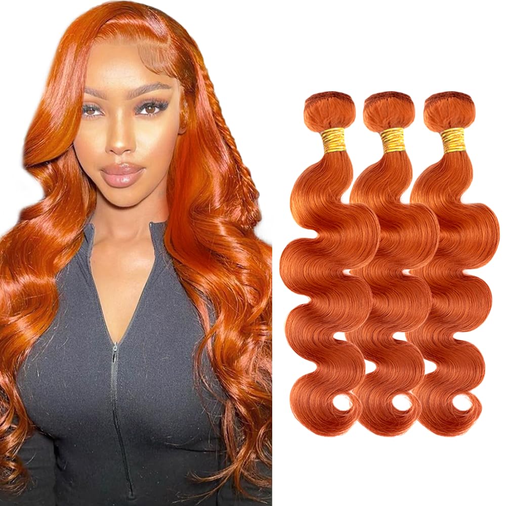 Amazon.com: 350 Human Hair Bundles Ginger Body Wave Bundles Ginger ...