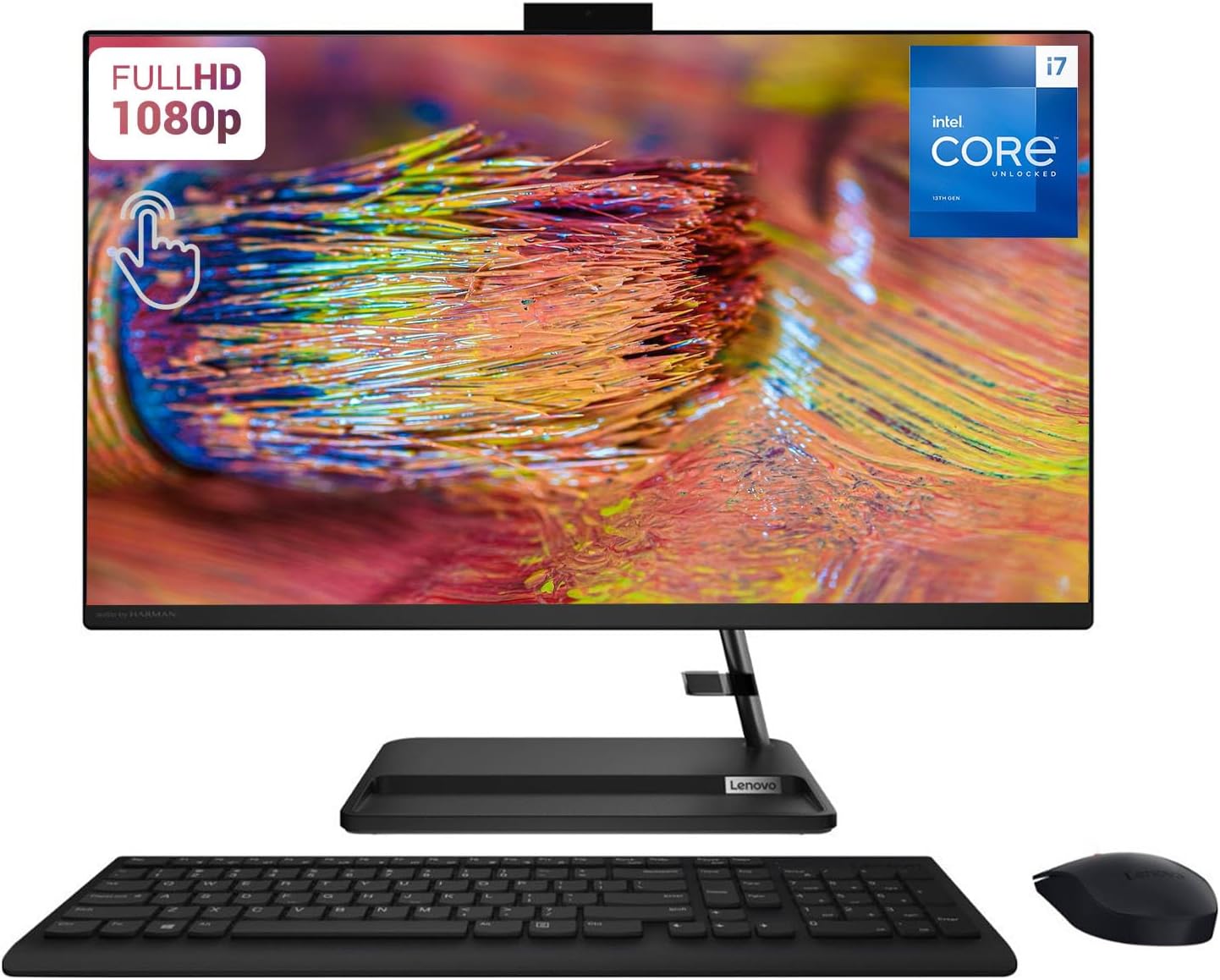 Amazon.com: Lenovo IdeaCentre All-in-One Desktop, 27" FHD Touchscreen ...