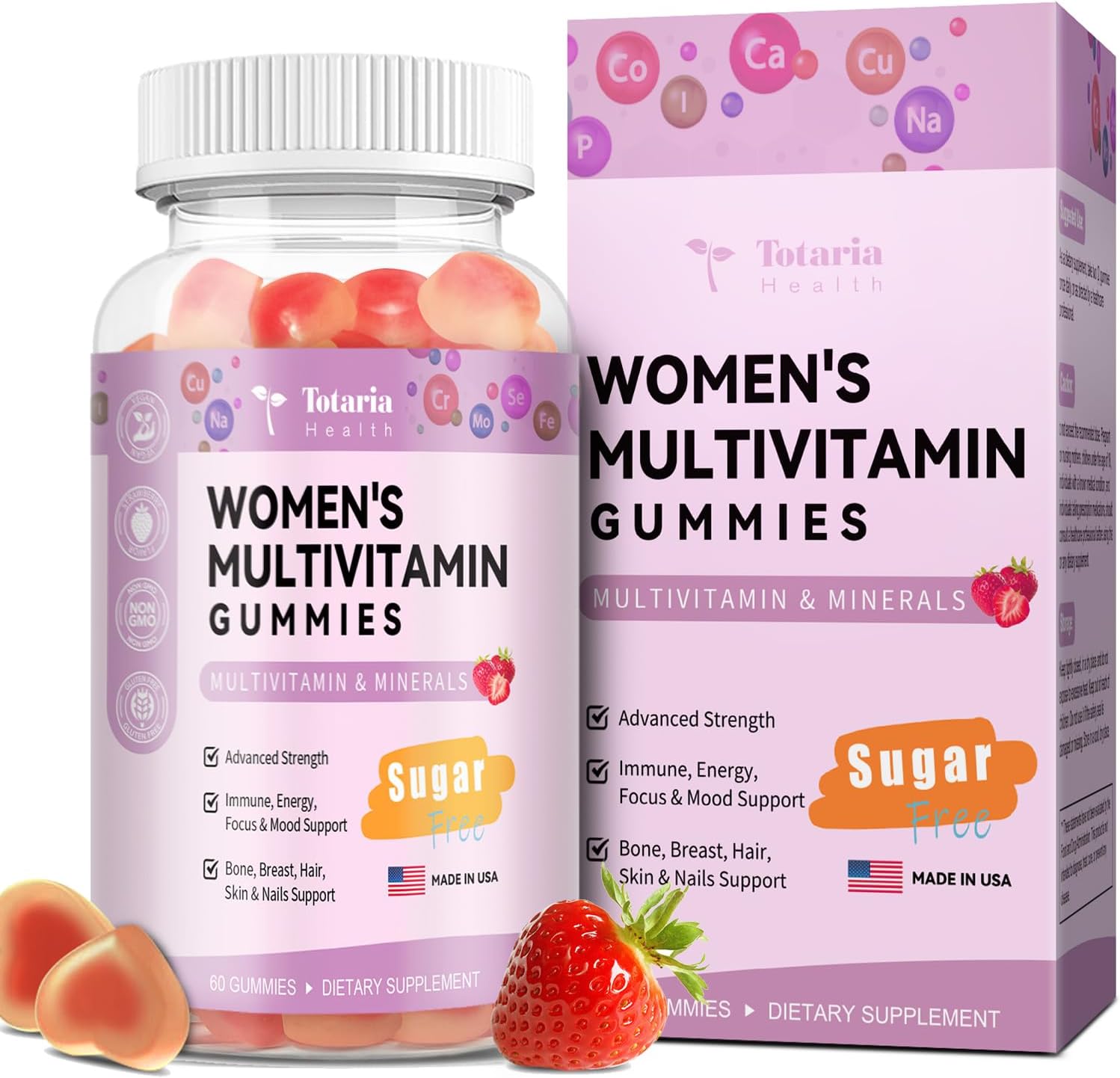 Amazon.com: Totaria Sugar Free Multivitamin Gummies for Women 14+ w ...