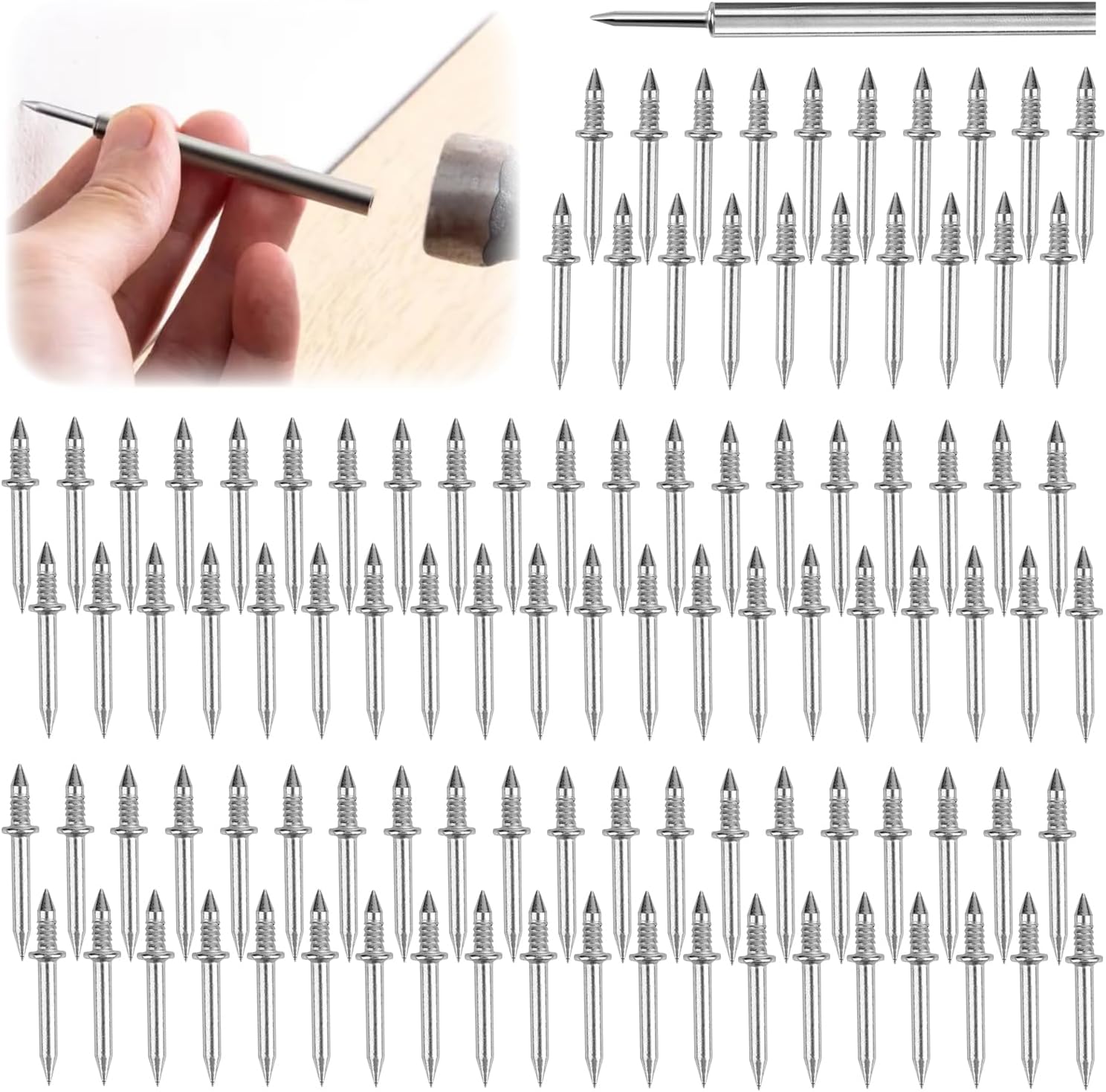 Double-Headed Nail,100Pcs Double-Headed Invisible Non Marking Security ...