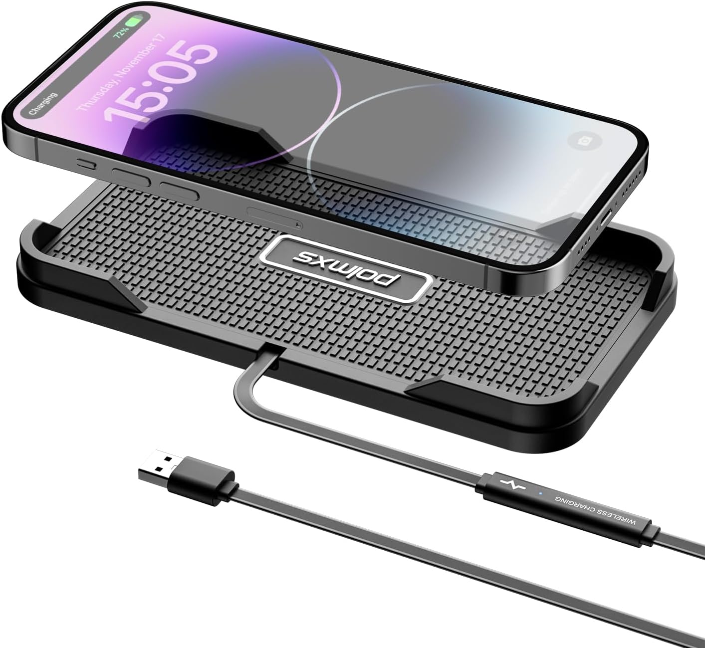 Amazon.com: POLMXS Wireless Charger Car Charging pad 15W Fast Wireless ...