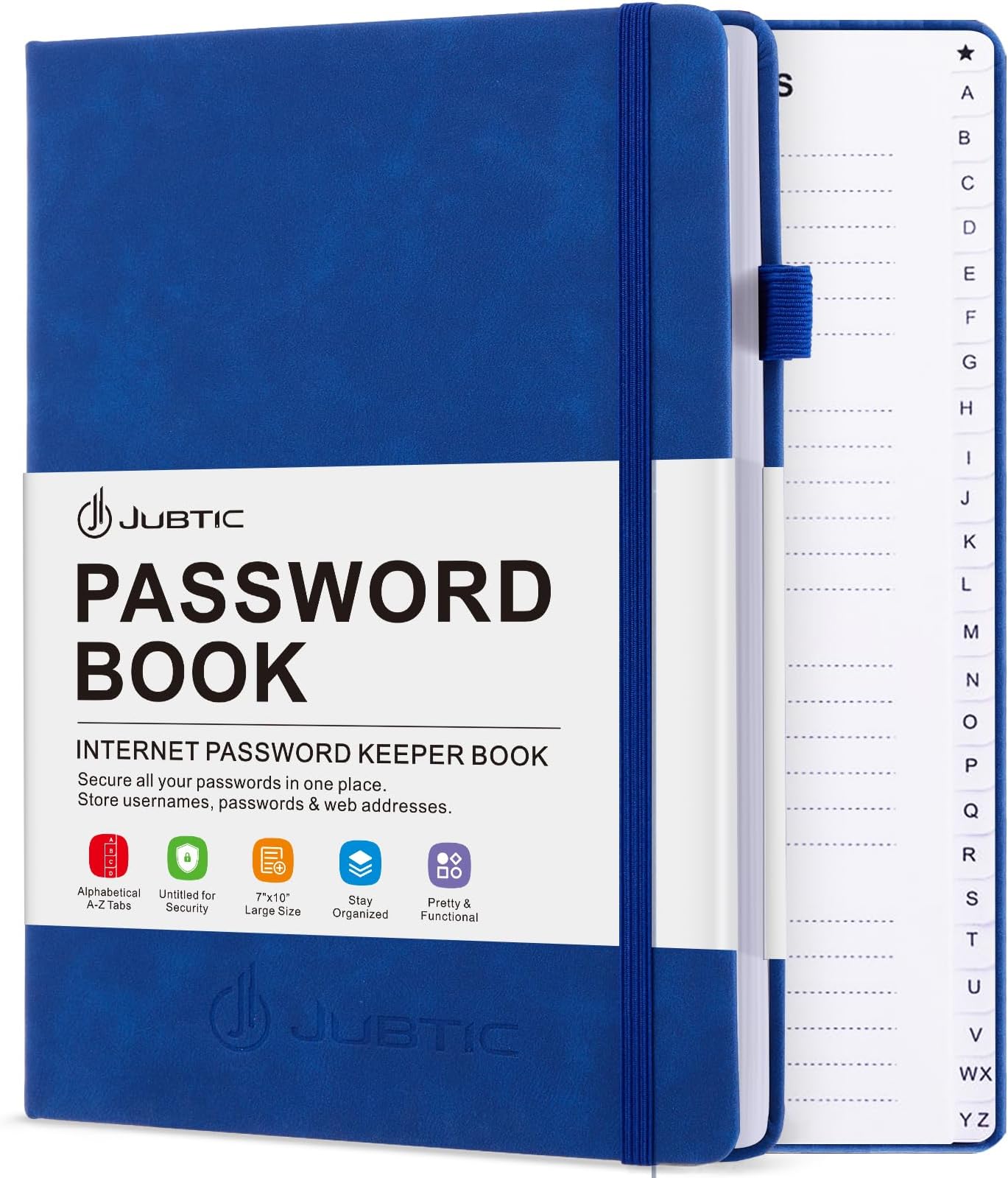 Amazon.com : JUBTIC Password Book with Individual Alphabetical Tabs, 7 ...